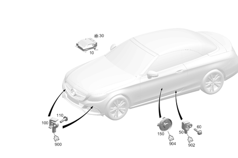 Belt Tensioner, Airbag and Side Airbag for 2018 Mercedes-Benz C 43 AMG ...