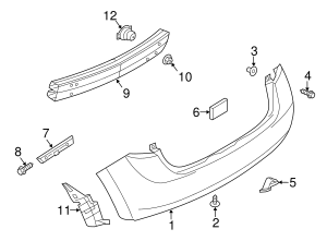 2014-2017 Nissan Versa Note Bumper Cover Spacer 85094-3VY0A | Parts for ...