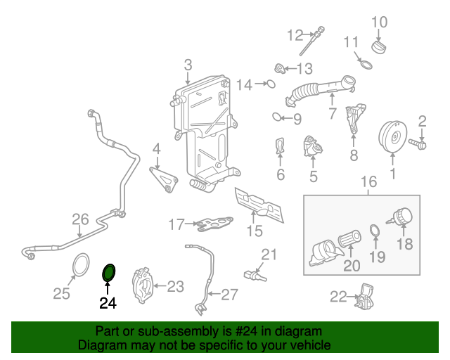 999-707-425-40 - Engine Oil Pump O-Ring 2001-2011 Porsche 911 ...