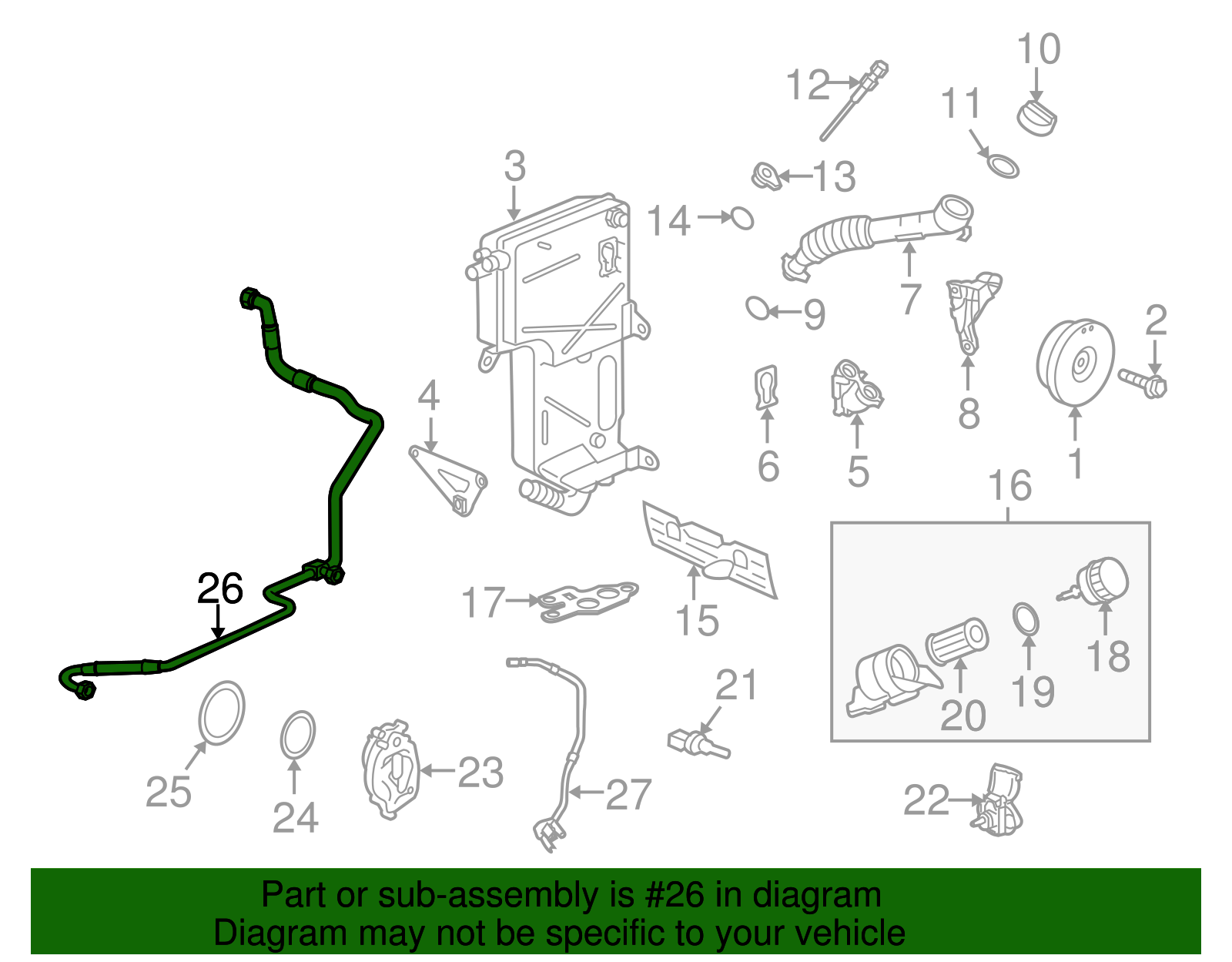 2007-2009 Porsche 911 Return Pipe 997-107-019-74 | Sunset Porsche Parts