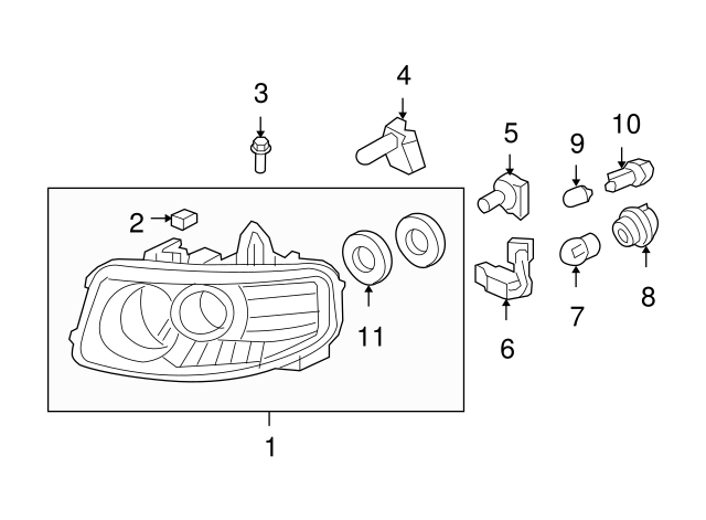 33101-SCV-A12 - Headlight Unit R - 2007 2008 Honda Element | Honda Car ...