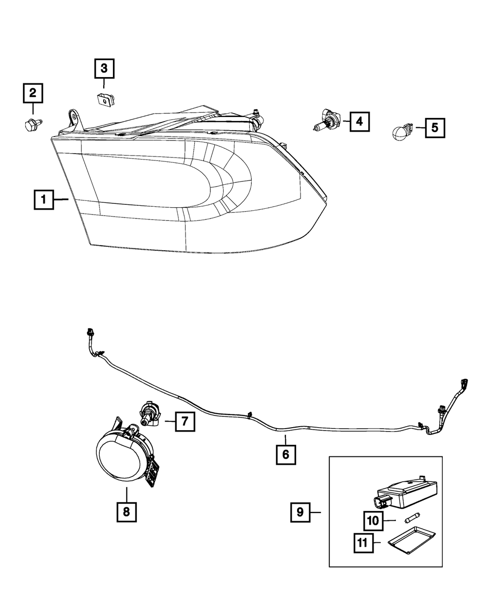2016-2019 Ram Headlamp Park And Turn Lamp, Right 68324940AD | Mopar eStore