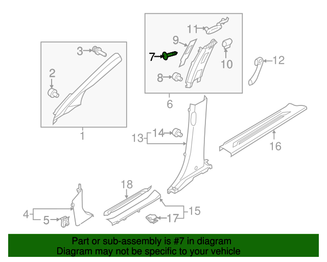 2007-2021 Kia Door Trim Panel Screw 12492-05123 | QuirkParts