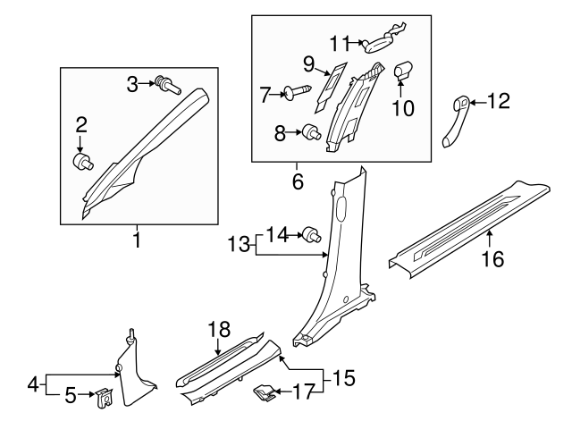 2015-2019 Kia Windshield Pillar Trim Clip 85815-B1000 | OEM Parts Online